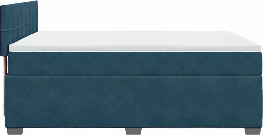 Box spring postel s matrací modrá 140 x 200 cm samet 3288634
