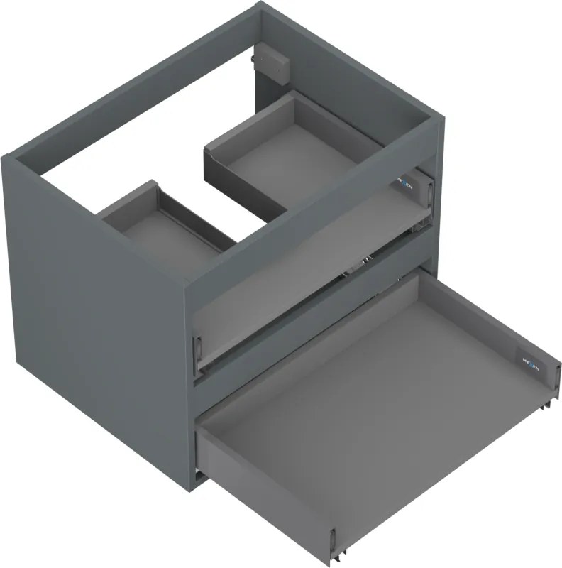Mexen Box-A, závěsná skříňka 60 cm, 2 zásuvky, grafitová matná, 91AX0-0600-470-2-66