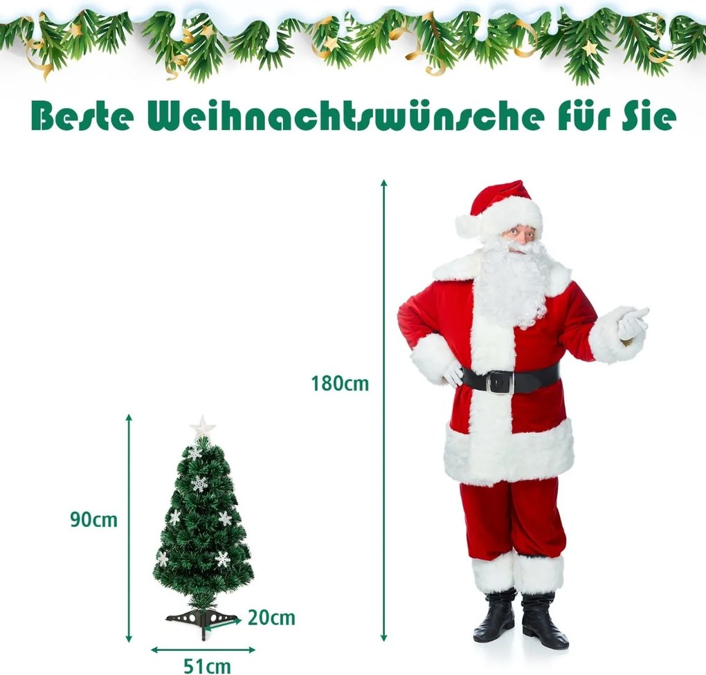 Costway Vánoční stromeček LED 90/120/150/180 cm Umělý vánoční stromek