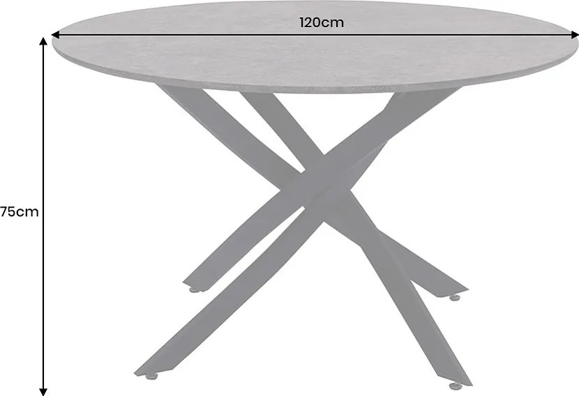 Kulatý jídelní stůl Pahukumaa 120 cm vzor šedý kámen
