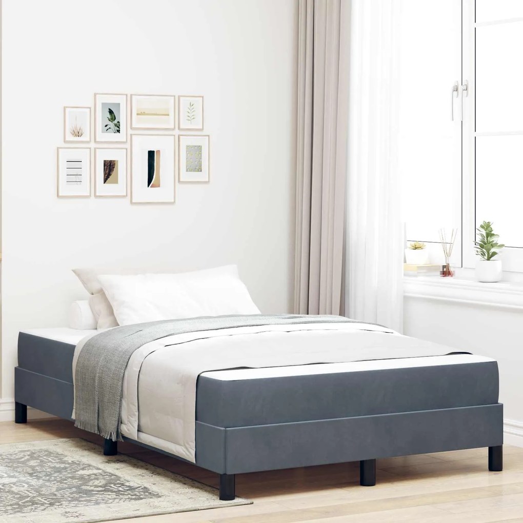Postel s boxspringem s matrací Tmavě šedá 120 x 200 cm textil 3398684