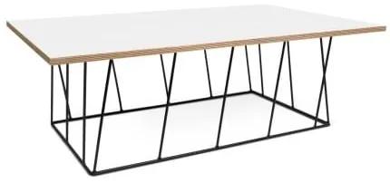 Porto Deco Konferenční stolek Rofus, černá podnož, bílá