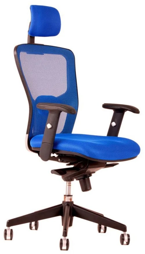 Office Pro Kancelářská židle na kolečkách Office Pro DIKE SP – s područkami a opěrkou hlavy Modrá DK 90
