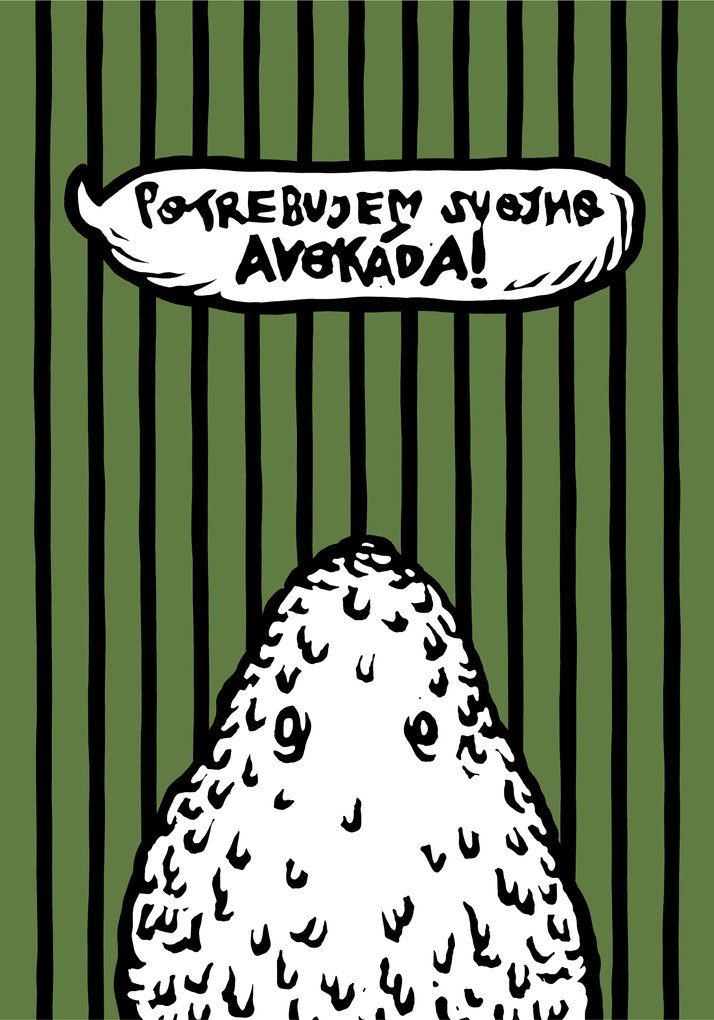 Mária Mérai | Saturejka Mária Mérai | Avokádo Rám: Černý, Velikost: 40 x 30 cm