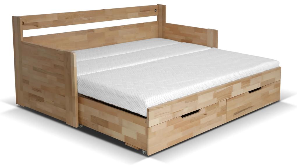 Rozkládací postel Kvadro C Zvolte možnost matrace: S matrací, Barva dřeva: Olše