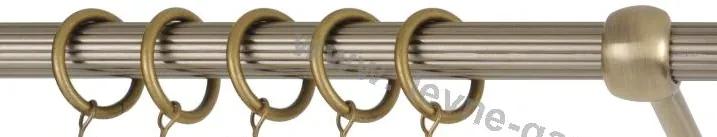Garnýžová tyč 19mm drážkovaná - mosaz 240 cm