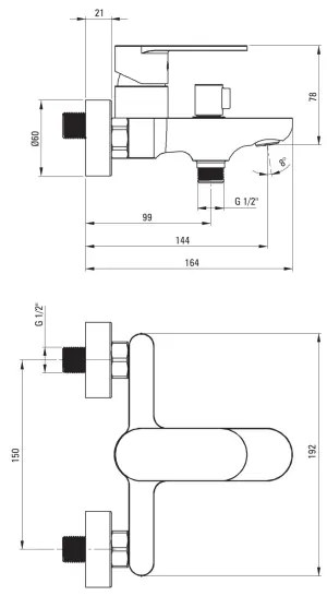 Deante BGA_N10M - Vanová baterie ALPINIA černá
