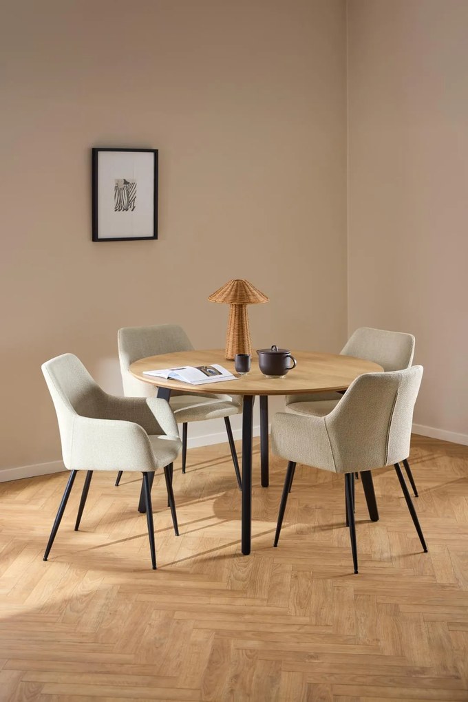 ACTONA GROUP Jídelní sestava CADIZ béžová s područkami Ø120x75 cm H000025042