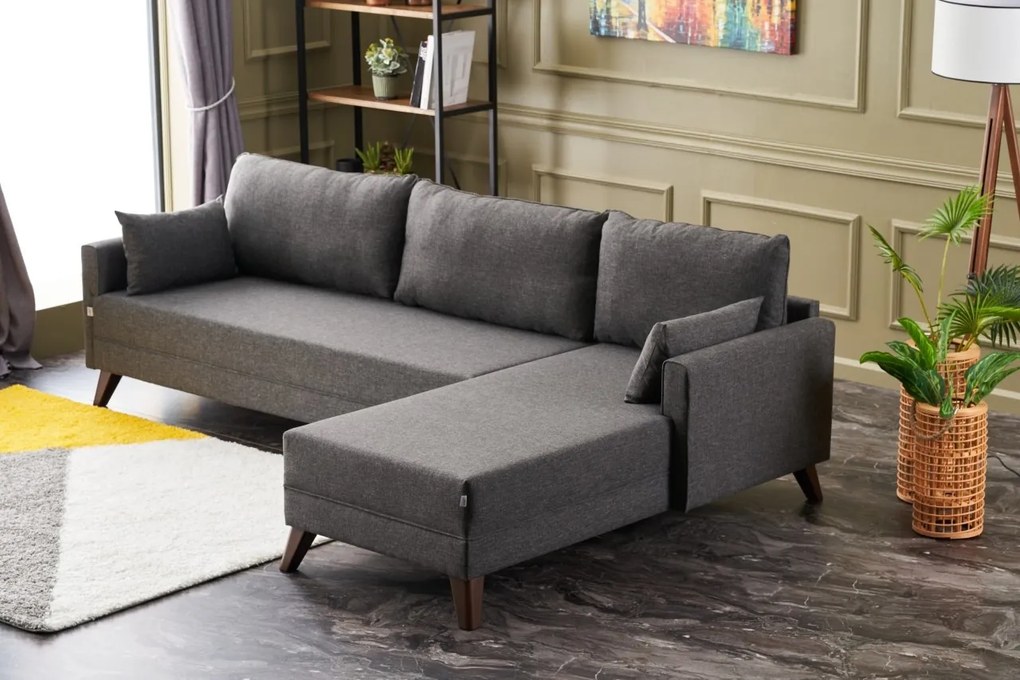 Hanah Home Designová pohovka BELLA antracit pravá 275 cm 825BLC2576