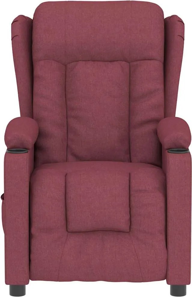 Elektrické masážní křeslo vínové textil 3098792