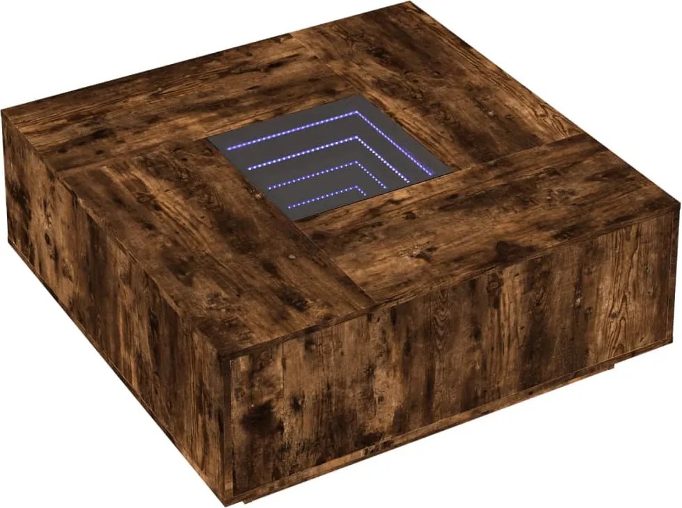 Konferenční stolek s Infinity LED kouřový dub 100 x 100 x 40 cm 3284046