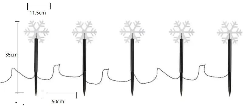 Solární vánoční zapichovací sněhové vločky, teplá bílá, 35cm