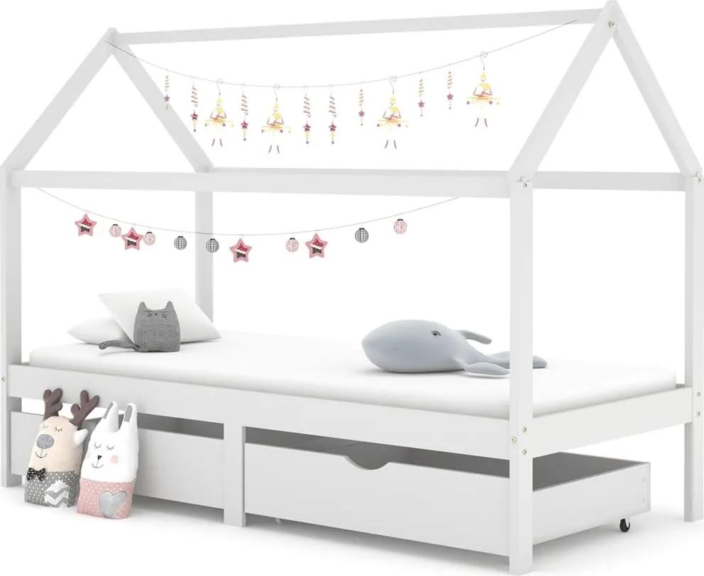 vidaXL Rám dětské postele se zásuvkami masivní borovice 90x200 cm [322141] Barva: Tmavě šedá