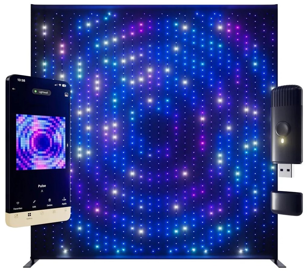 Twinkly TWDJ1120STP-BEU - LED RGBW Venkovní stěna 1120xLED 2,6x2,7 m IP44 Wi-Fi