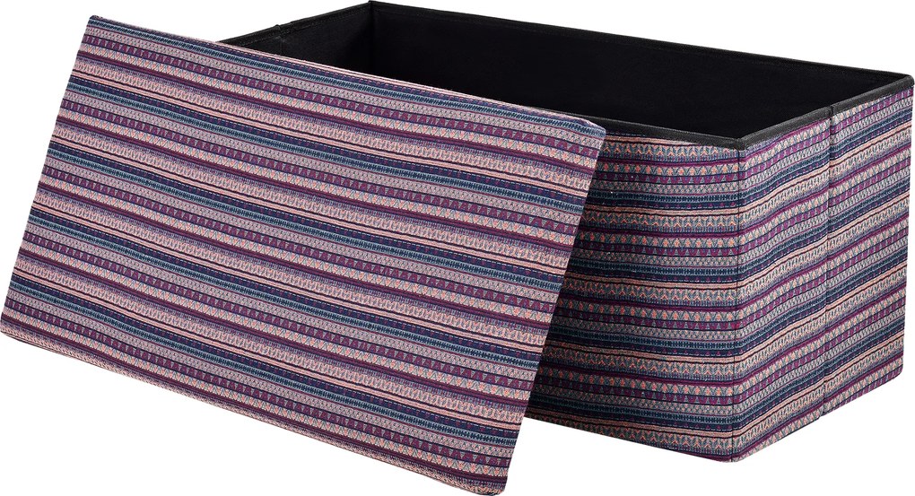 [en.casa]® Skládací taburet - textil - vzor 2 - 76 x 38 x 38 cm