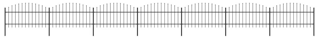vidaXL Marketos Zahradní plot s kopím nahoře ocelový 1248 x 125 cm černý