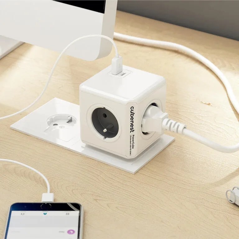 Rozbočovač PowerCube Original USB A+C PD 20 W, šedá
