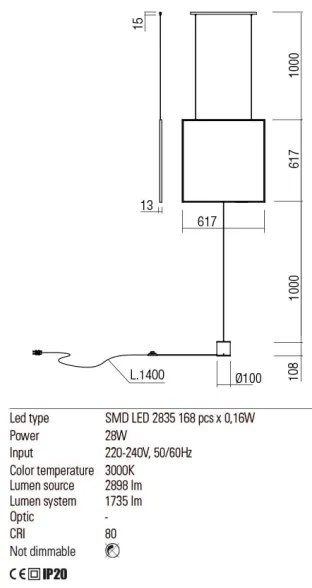 Redo 01-2134 - LED Stojací lampa SLICK LED/28W/230V černá