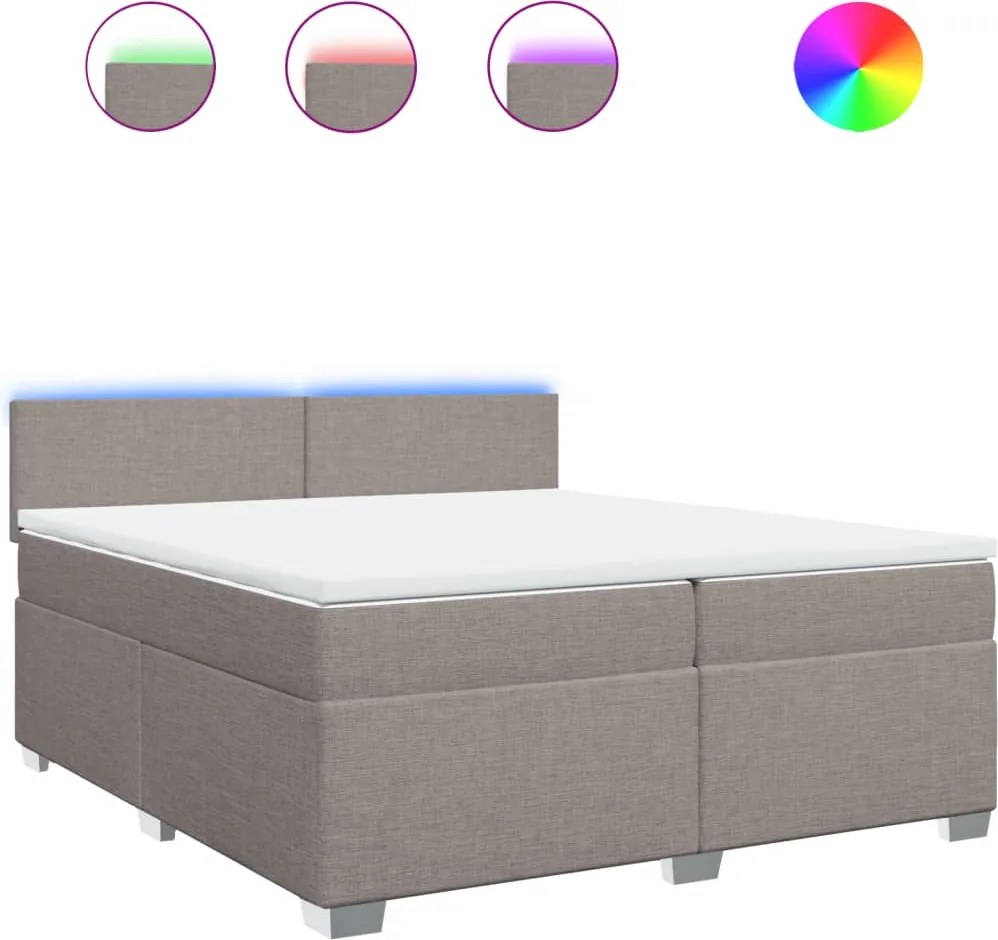 Box spring postel s matrací taupe 200x200 cm textil 3288292