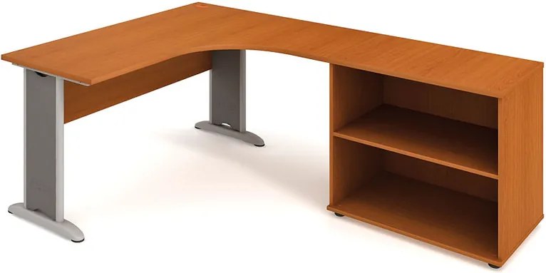 HOBIS Rohový psací stůl SELECT se skříňkou - délka 1800 mm, levý, buk