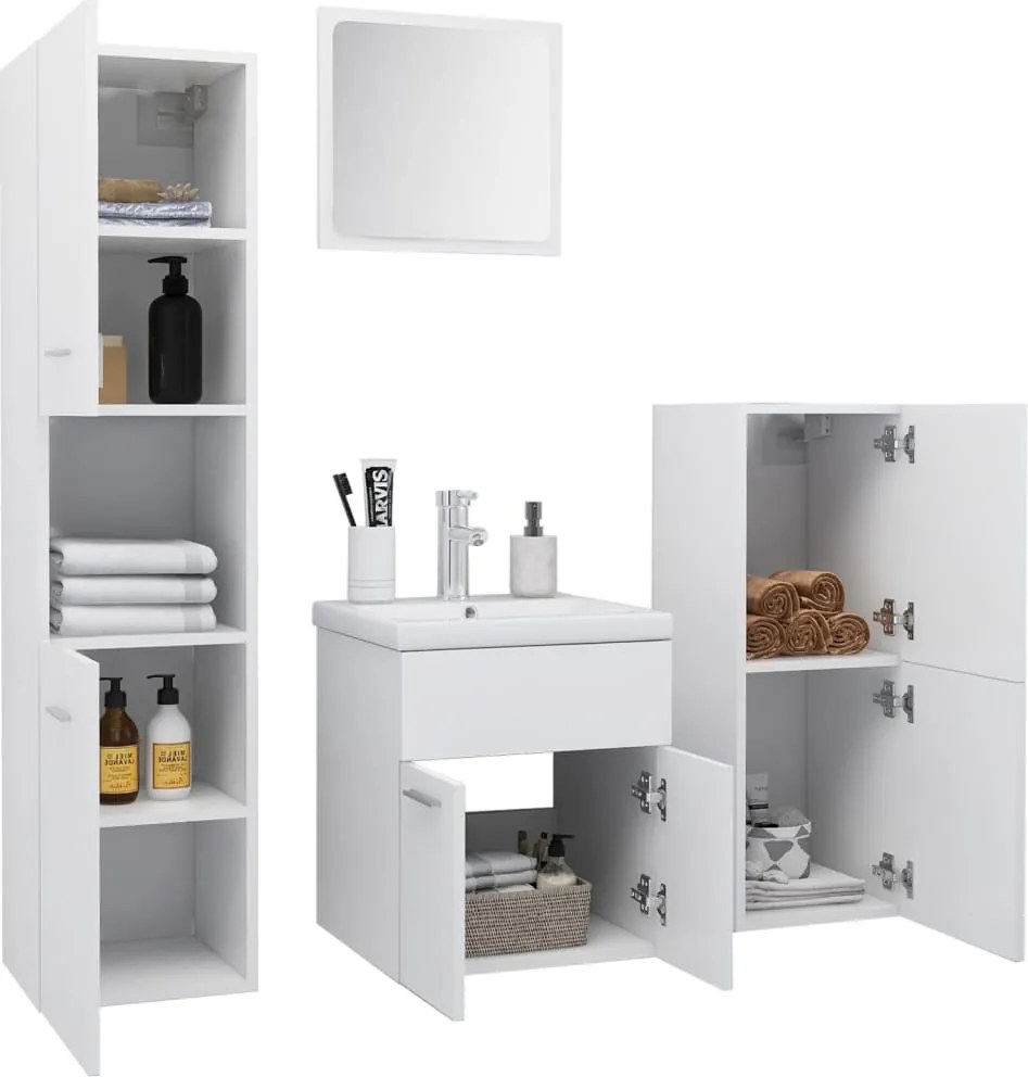 Set koupelnového nábytku bílý dřevotříska 3071081