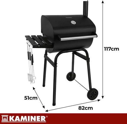 Zahradní gril s krytem 82x51x117cm Kaminer