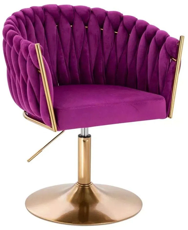 LuxuryForm DESIGN Židle NORDEN VELUR na zlatém talíři - fuchsie