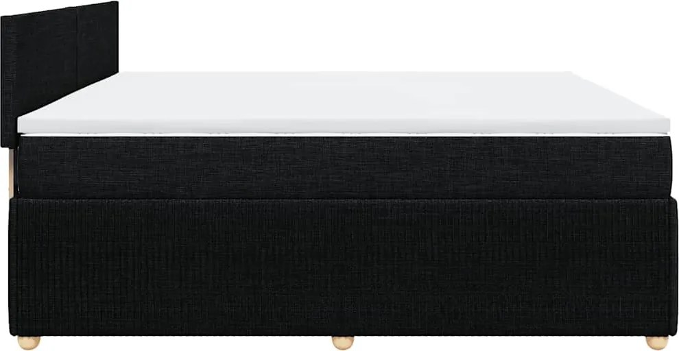Box spring postel s matrací černá 200x200 cm textil 3287558
