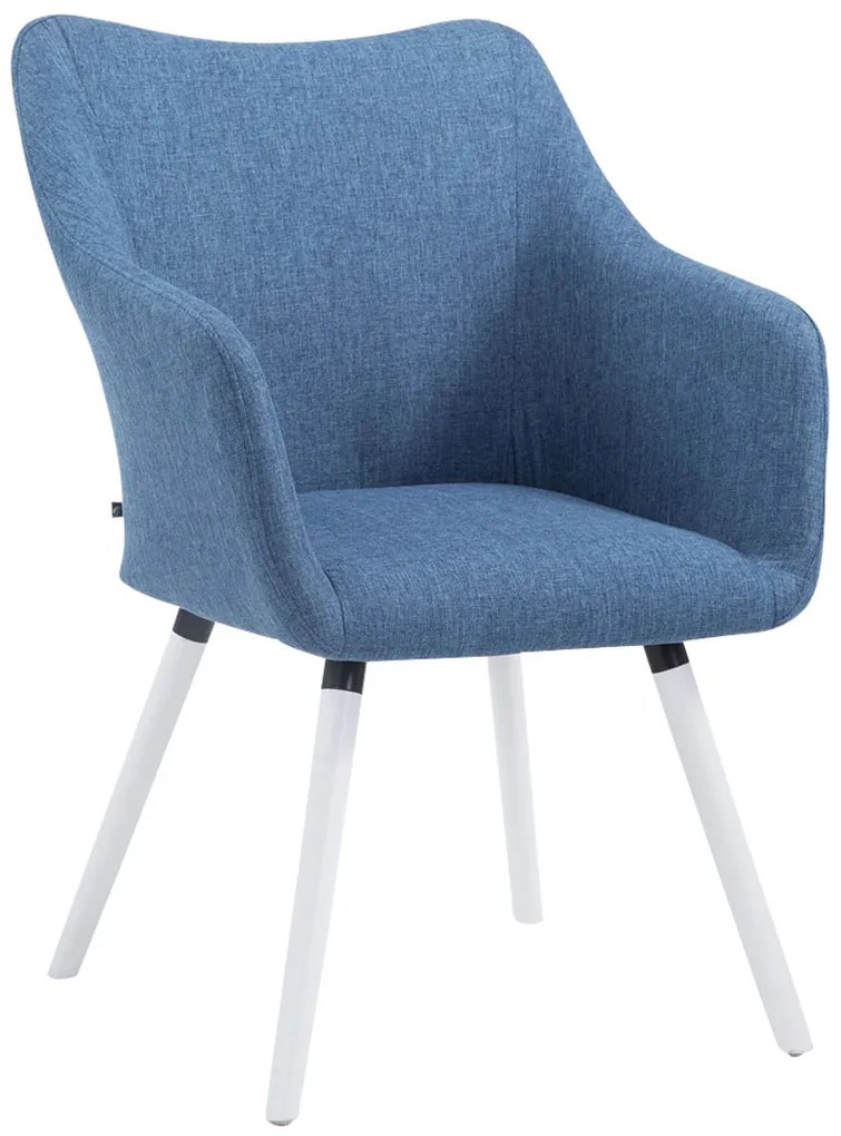 Židle Mack látka, nohy bílé Barva  Modrá
