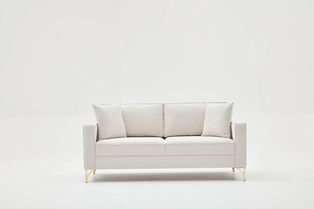Hanah Home Dvoumístná pohovka BERLIN krémová se zlatou 180 cm 825BLC2791