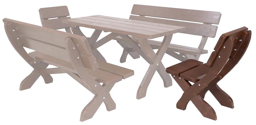Drewmax MO111 židle - Zahradní židle z masivního smrkového dřeva 48x62x89cm - Ořech