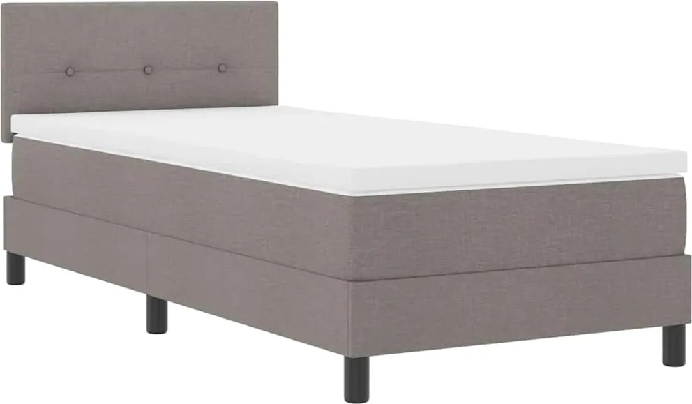 Postel s boxspringem s čelo Taupe 90 x 200 cm textil 3338661