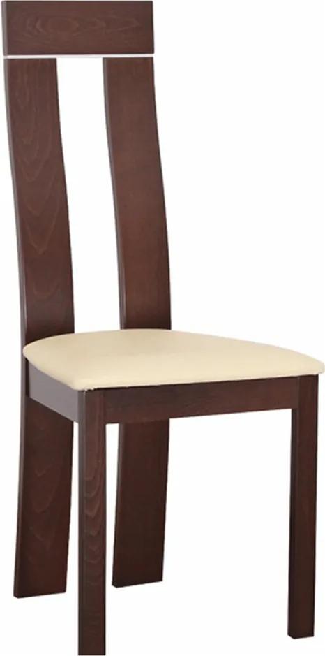 Tempo Kondela Dřevěná židle, ořech / ekokůže béžová, DESI