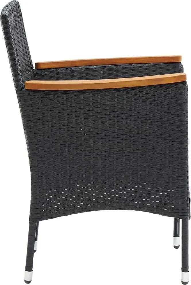 vidaXL Zahradní jídelní židle 4 ks polyratan [310566] Barva: Černá