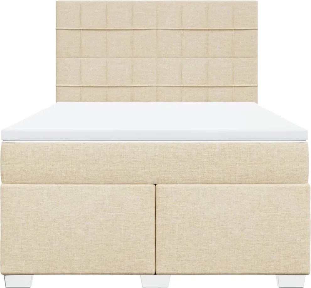 Box spring postel s matrací krémová 160x200 cm textil 3292844