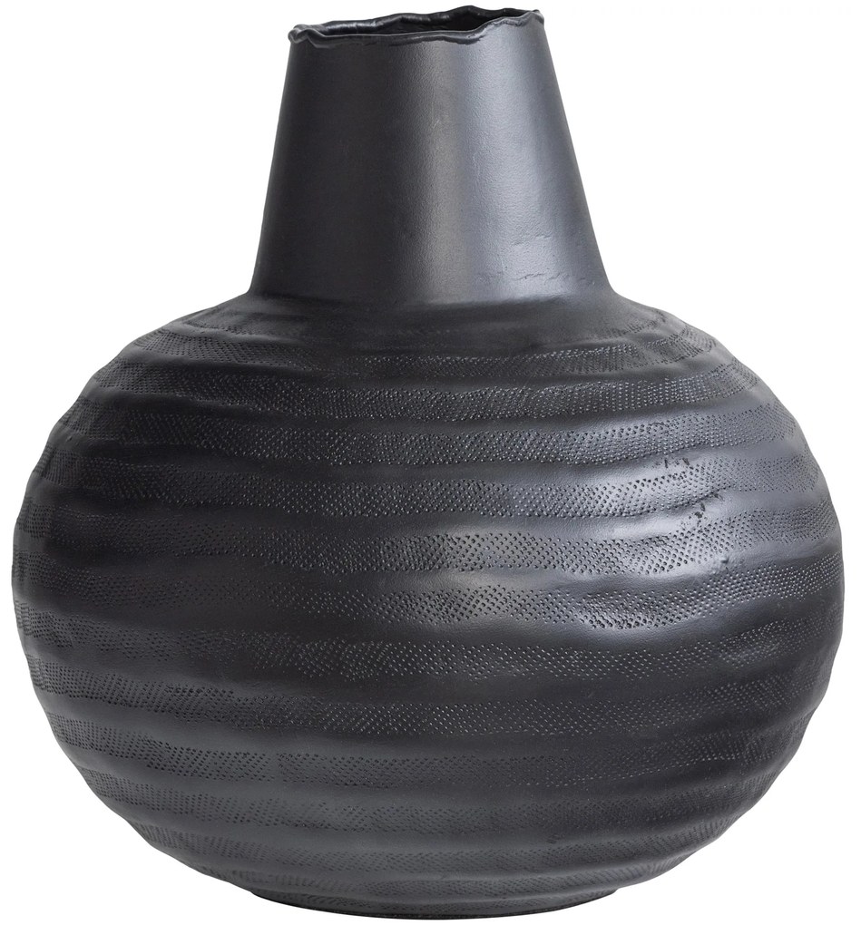 WOOOD Váza YURI kovová černá 32xØ32 cm