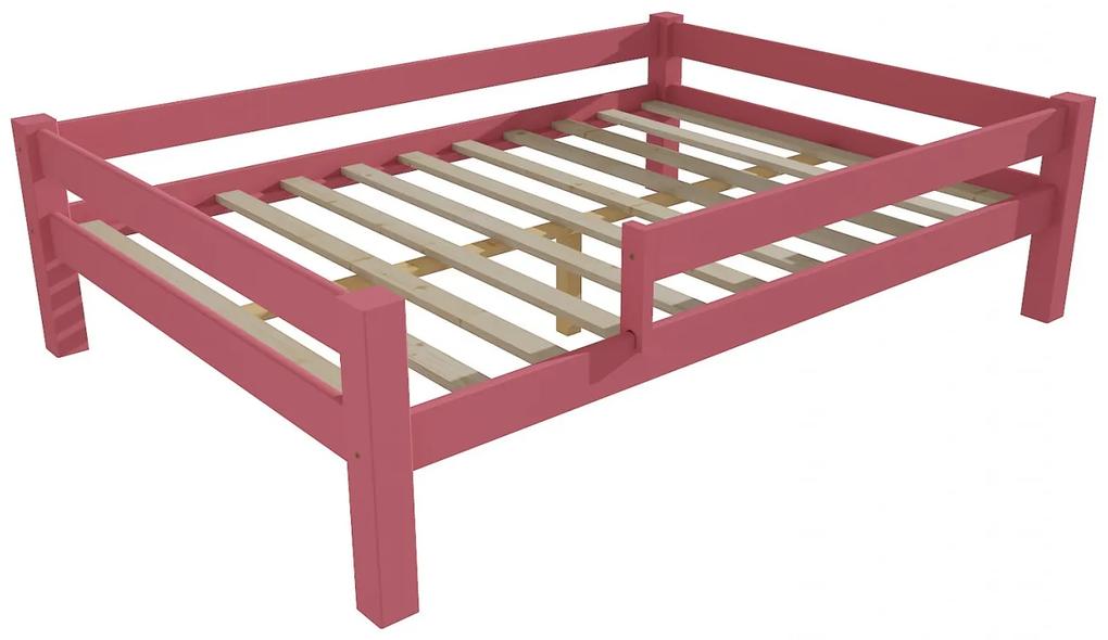 Dětská postel 8X8 01D se zábranou (Barva dřeva: barva růžová, Rozměr: 160 x 200 cm)