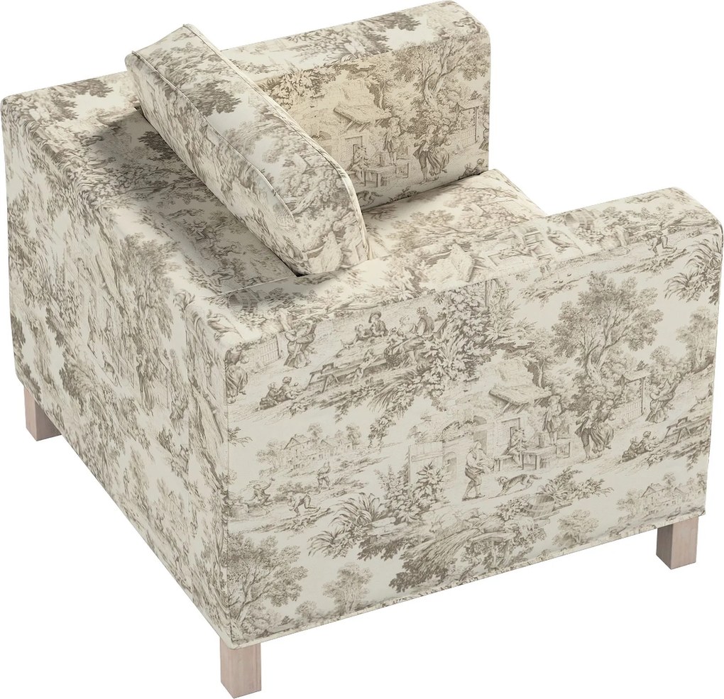 Potah na křesko IKEA Karlanda, krátký barva hnědá látka vzorované