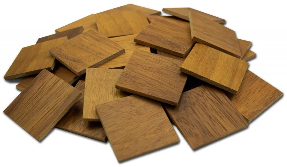 IROKO 50, jednotlivé kusy 50 x 50 mm (0,0025 m²) - dřevěná mozaika 3D Broušený - olejovaný 2 mm