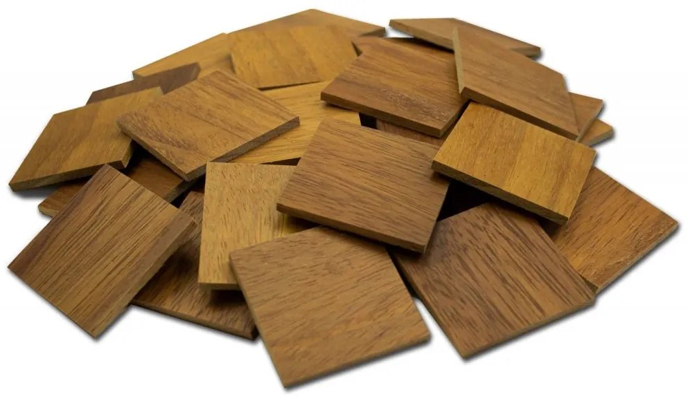 IROKO 50, jednotlivé kusy 50 x 50 mm (0,0025 m²) - dřevěná mozaika 3D Broušený - olejovaný 6 mm