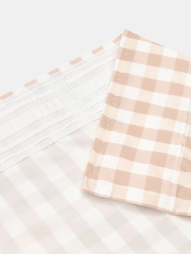 Sinsay - Curtain on tape with check pattern - béžová