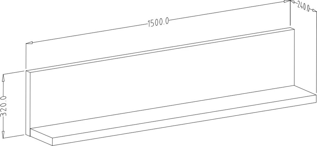 Police závěsná Bota Bílá - beton Colorado