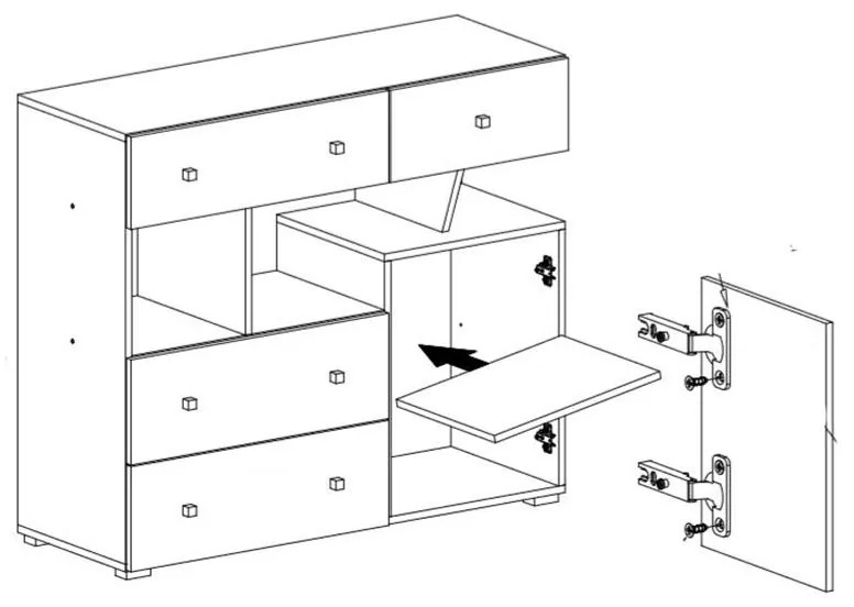 DELTA | komoda DL11 | 110 cm | dub/antracit