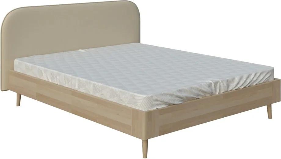 Béžová dvoulůžková postel ProSpánek Lagom Plain Wood, 160 x 200 cm | BIANO