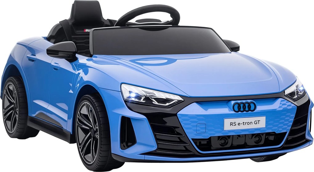HOMCOM Elektrické auto pro děti +3 roky Audi RS e-tron GT 12V s dálkovým ovládáním, LED světlomety, houkačka, hudba, USB a otevírání dveří 3-5 km/h Mo