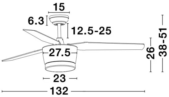 Stropní ventilátor Monsoon 13.2 bílé s dálkovým ovládáním