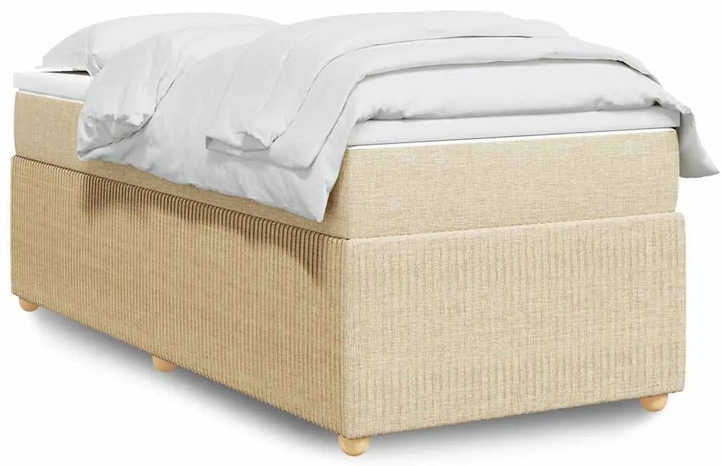 Box spring postel s matrací krémová 90x200 cm textil 3285544