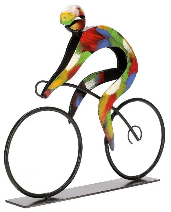 Kovová socha Cyklista