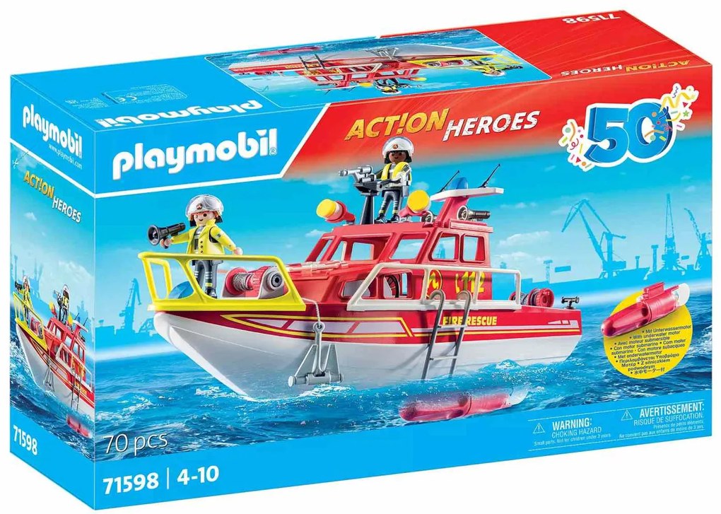 Stavebnice playmobil 71598 hasičská loď