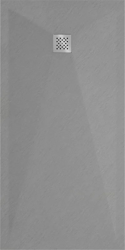 Mexen Stone+, obdélníková vanička z minerálního kompozitu 200 x 100 cm, šedá-betonová, 44611020